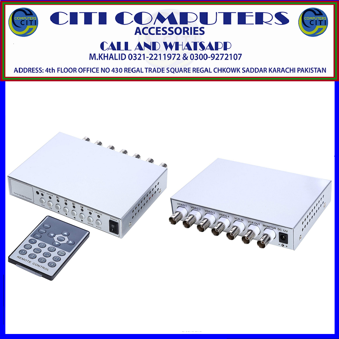 UHPPOTE 4 Channel Color Quad System Video Splitter CCTV DVR Camera ...