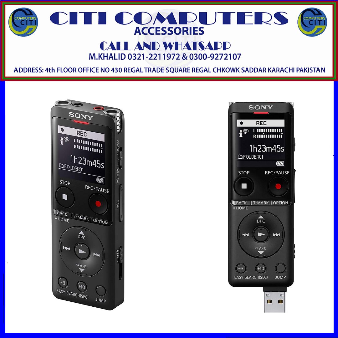 Sony ICD-UX570 Digital Voice Recorder, ICDUX570BLK ORIGINAL UK ZONE
